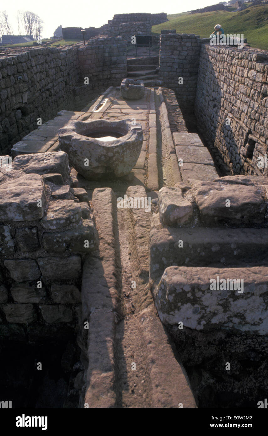 Housesteads Fort latrines , Hadrians Wall England UK Stock Photo - Alamy