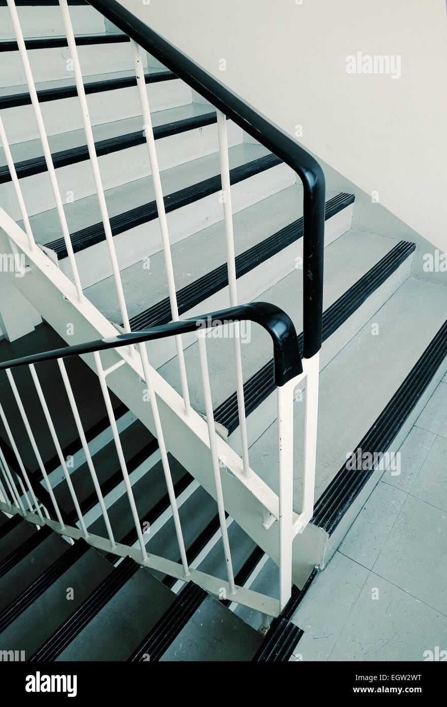 Old ugly and dirty staircase of a 1960s apartment building Stock Photo ...