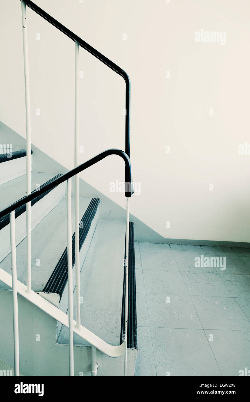 Old ugly and dirty staircase of a 1960s apartment building Stock Photo ...