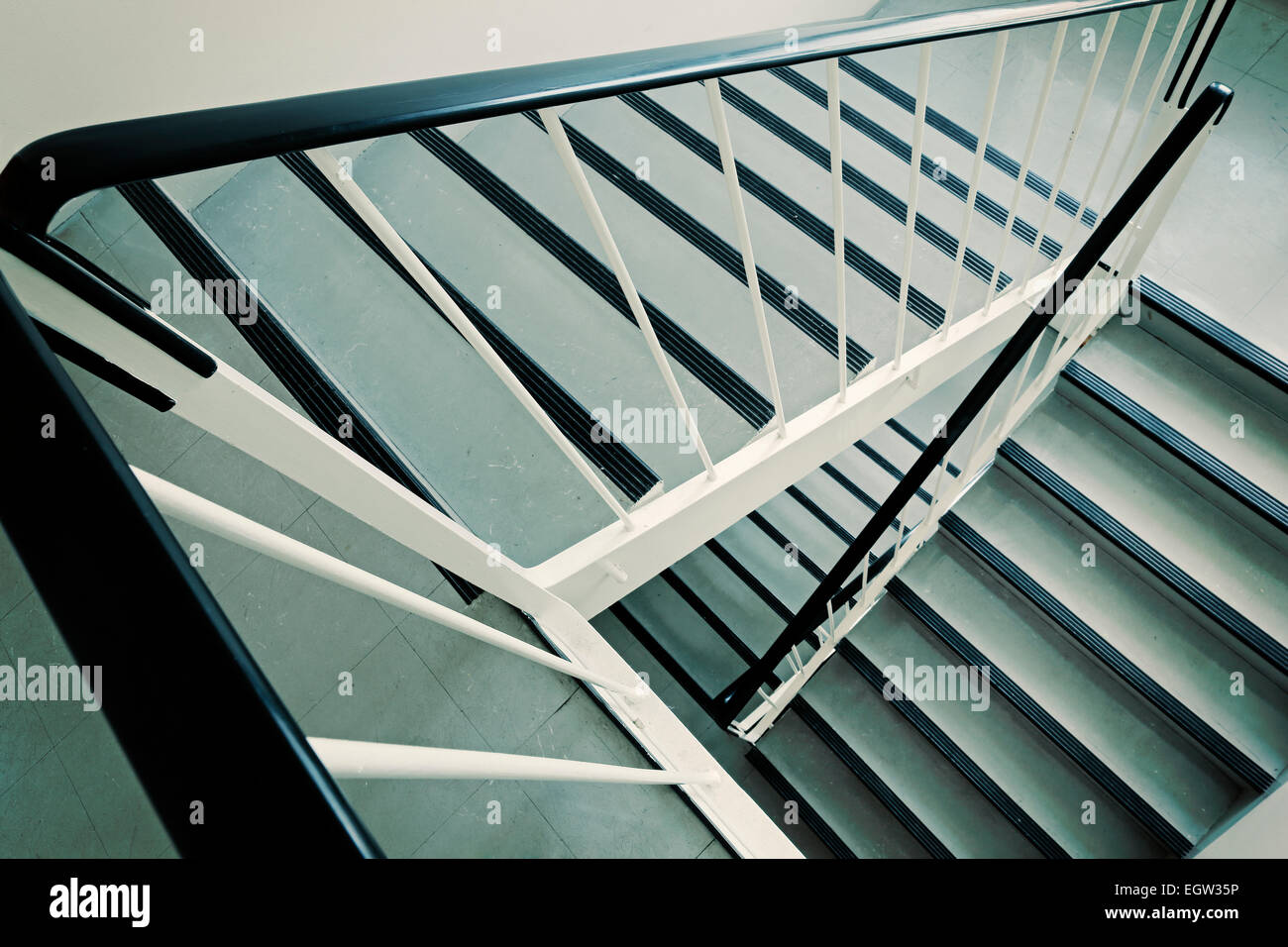 Old ugly and dirty staircase of a 1960s apartment building Stock Photo ...