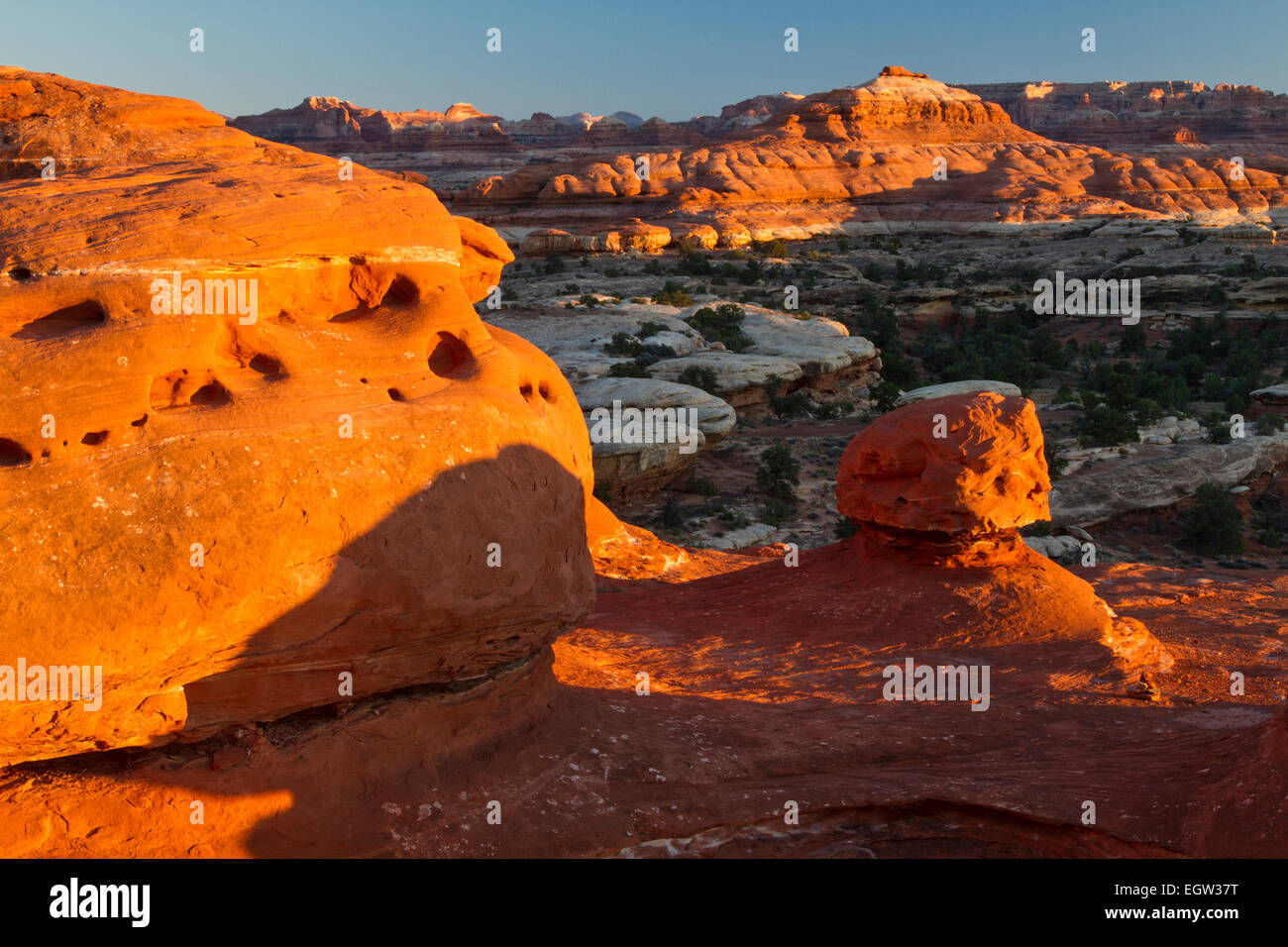 Sunset in the Needles District of Canyonlands National Park, Utah Stock ...