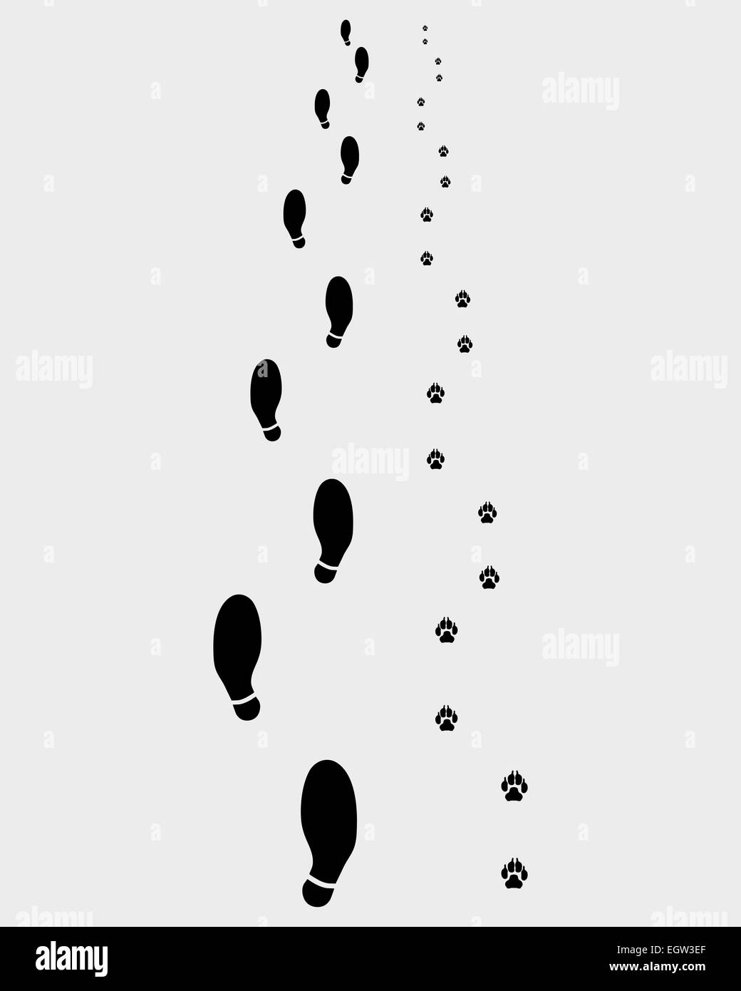 Human Shoes Footprints Black and White Stock Photos & Images - Alamy
