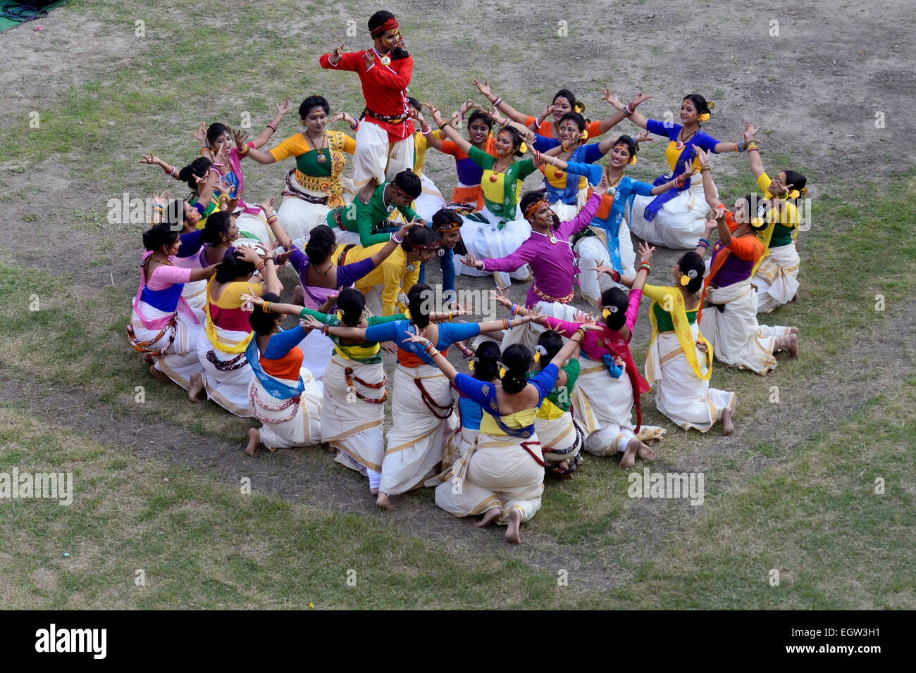 Young devotees were dancing as they celebrate the Holi Festival ...