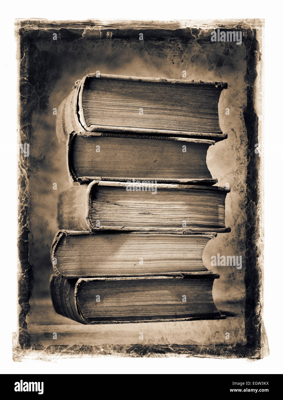 Stack old vintage monochrome hi-res stock photography and images - Alamy