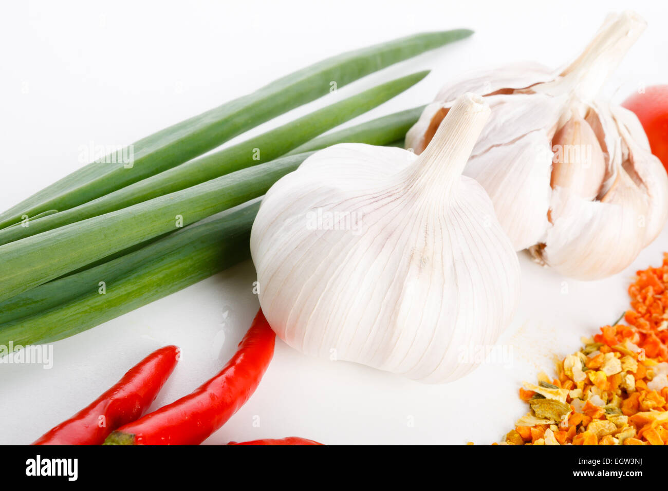 Organic natural familiar allium sativum garlic vegetables close up on ...
