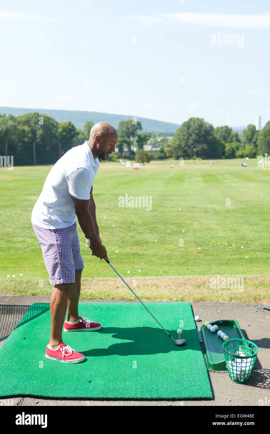 Driving Range Tee Off Stock Photo - Alamy