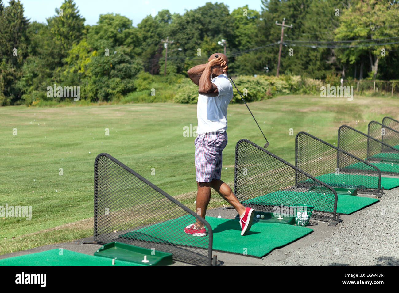 Driving Range Swing Practice Stock Photo - Alamy
