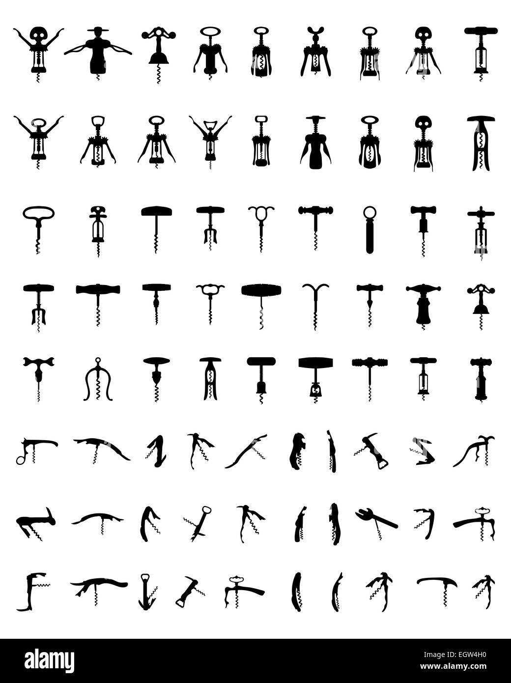 Wine bottle cork corkscrew Cut Out Stock Images & Pictures - Alamy