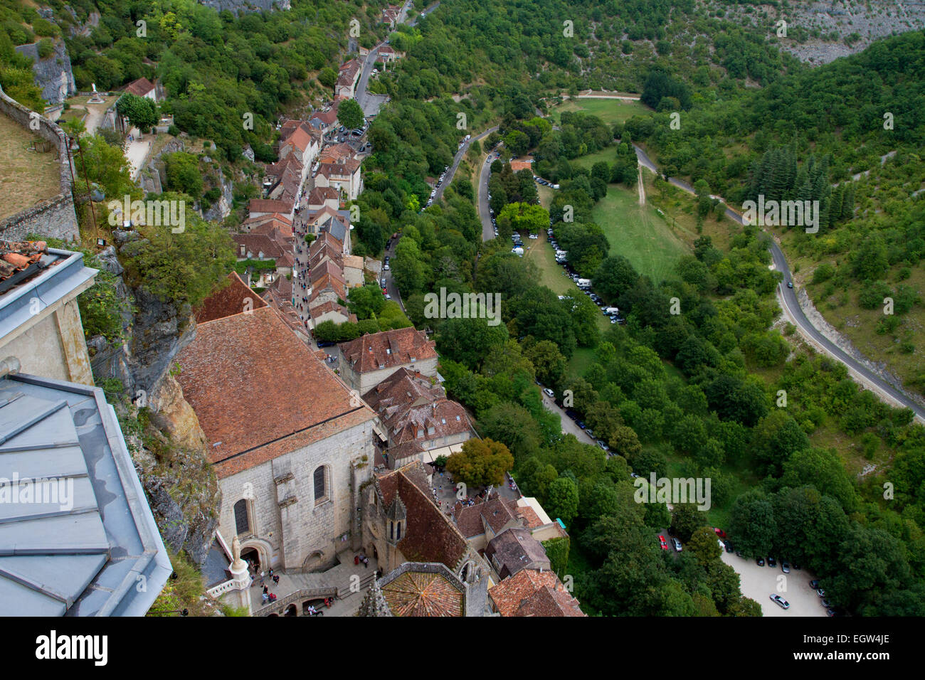 From the ramparts of the Château at Rocamadour, Lot Department, south ...