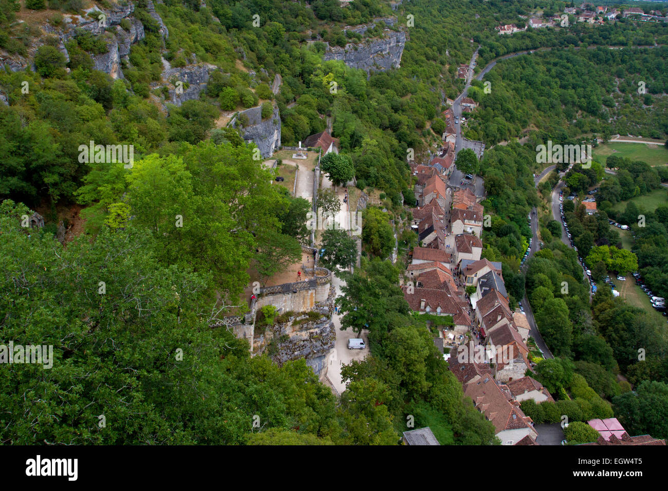 From the ramparts of the Château at Rocamadour, Lot Department, south ...