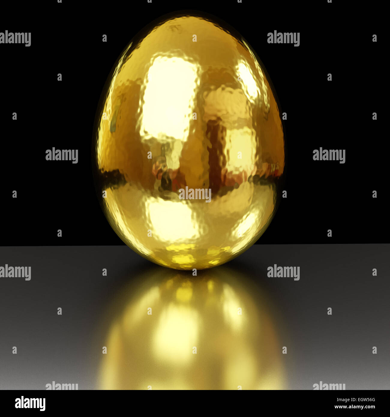 single rendered golden egg on a black background Stock Photo - Alamy
