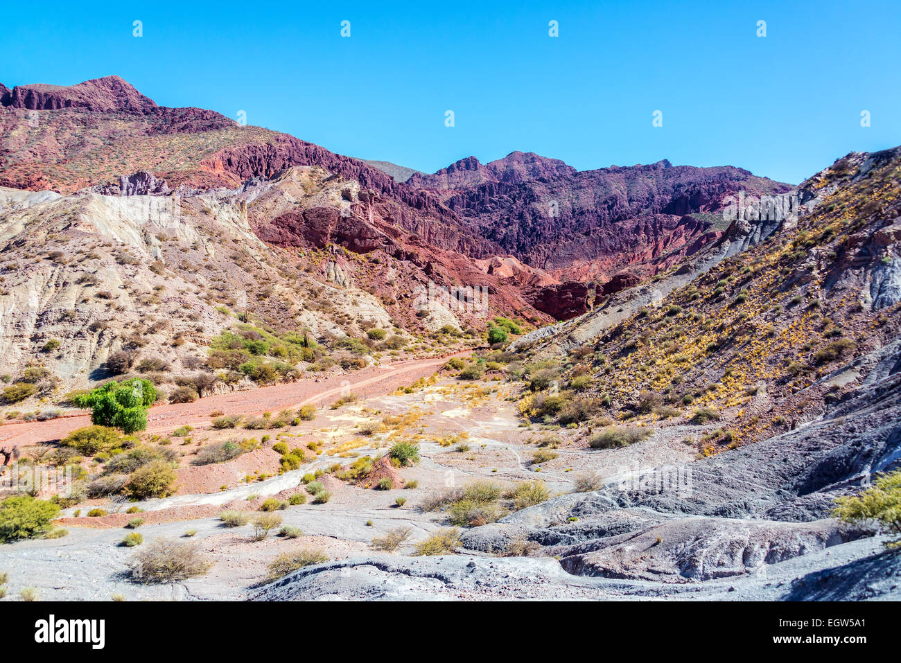 Barren red and gray desert landscape in Tupiza, Bolivia Stock Photo - Alamy