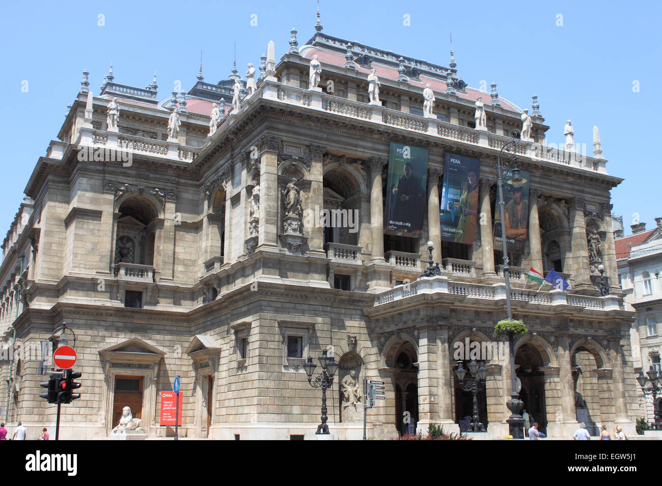 The Hungarian State Opera House facade in Budapest, Hungary Stock Photo ...