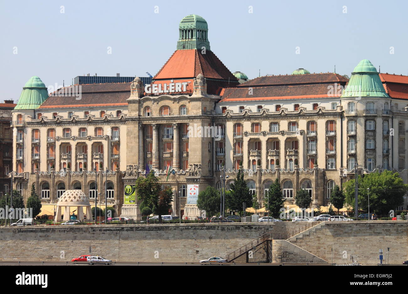 BUDAPEST - JULY 2: Gellert Hotel Palace facade on July 2, 2012. The ...