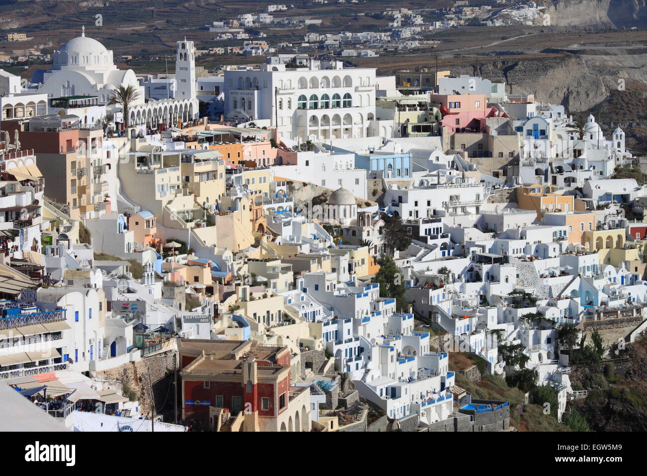 Landscape view of Fira town in Santorini island, Greece Stock Photo - Alamy