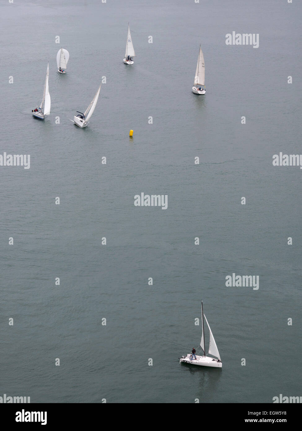Aerial view sail boats hi-res stock photography and images - Alamy