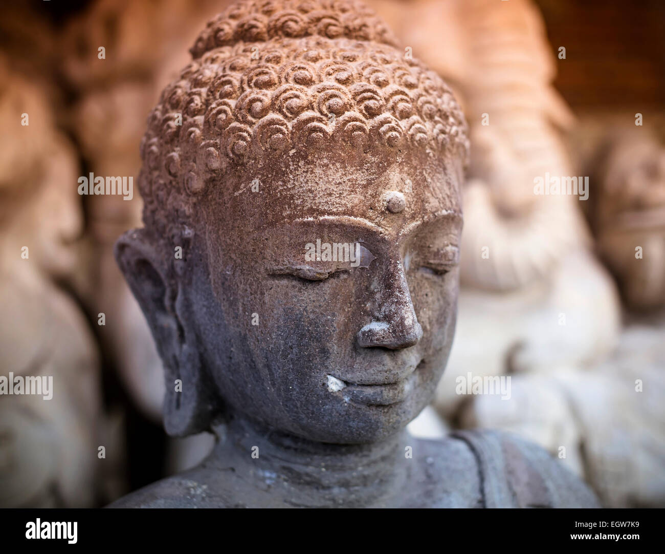The old stone Buddha statue. Indonesia, Bali Stock Photo - Alamy