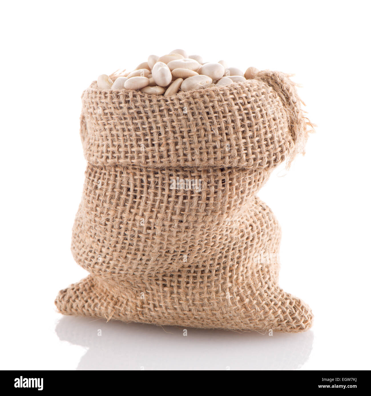 White beans bag isolated on white background Stock Photo - Alamy