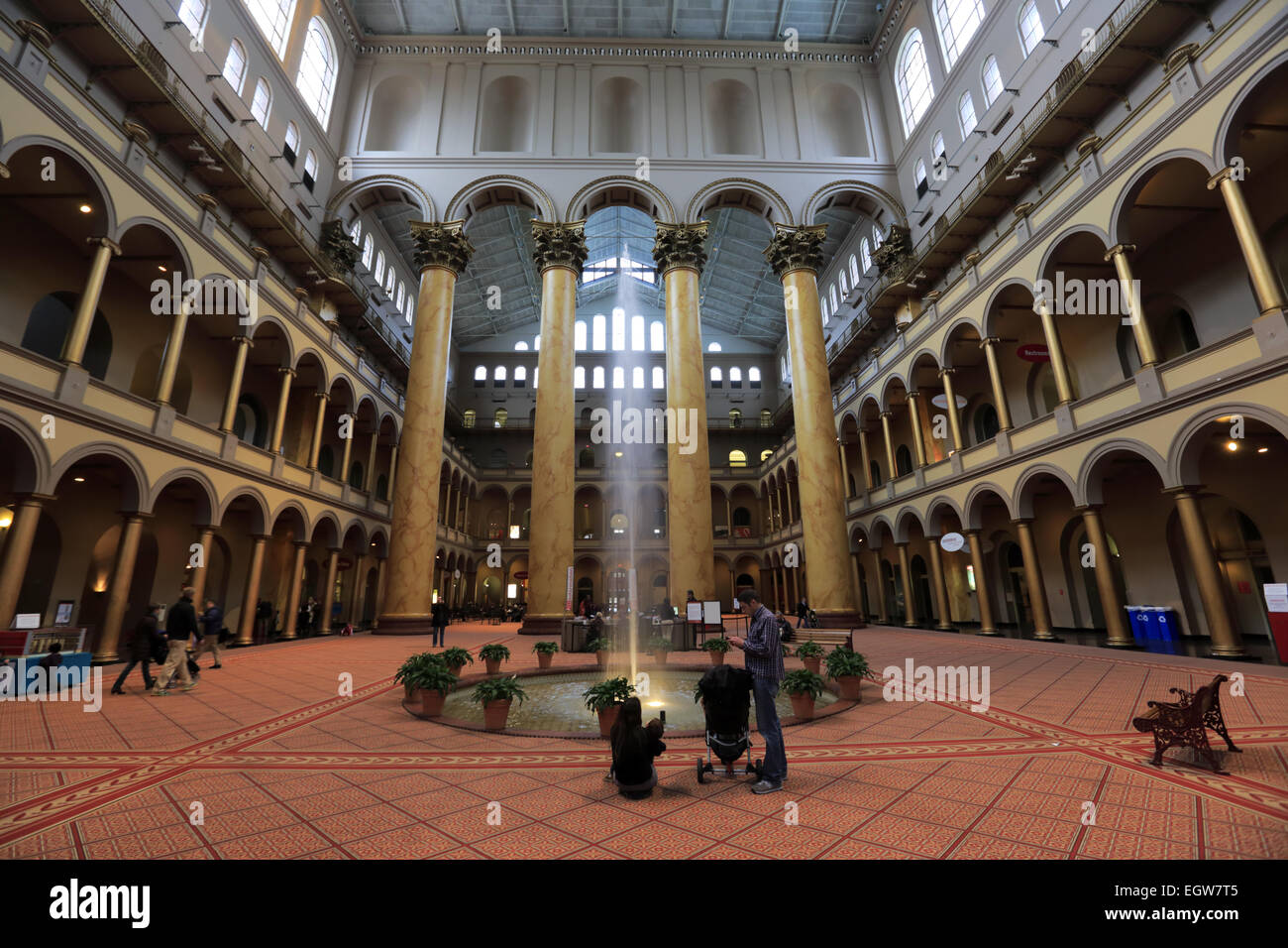 Interior view of the Great Hall of National Building Museum, Washington ...