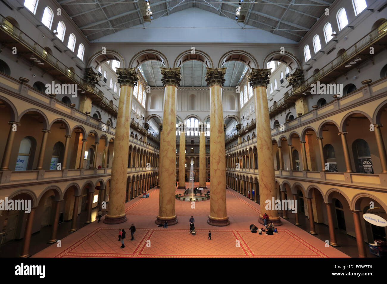 Interior view of the Great Hall of National Building Museum, Washington ...