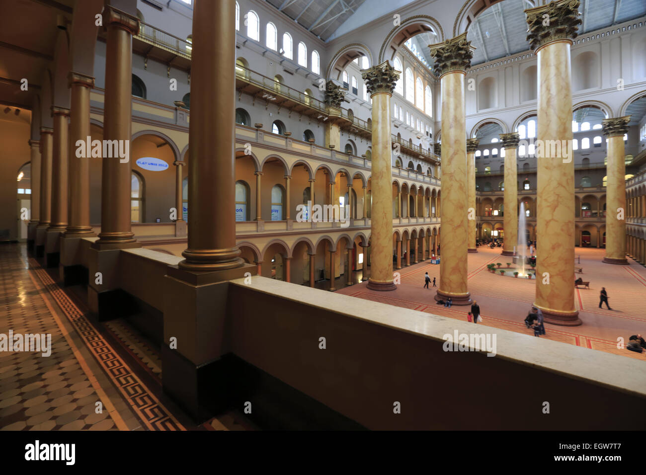 Interior view of the Great Hall of National Building Museum, Washington ...