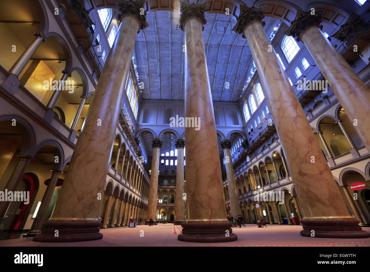 Interior view of the Great Hall of National Building Museum, Washington ...
