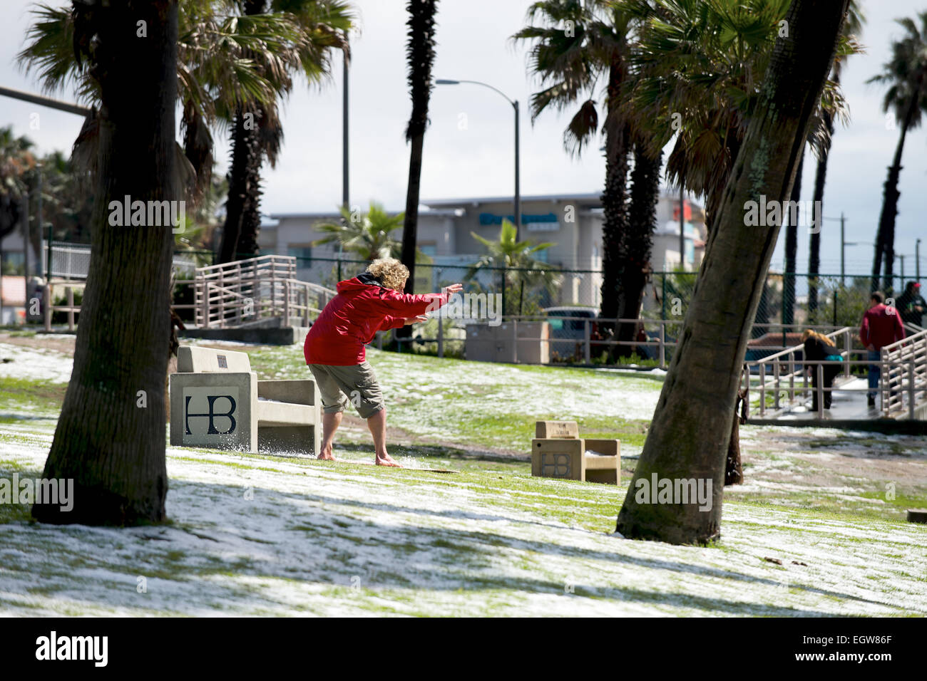 Huntington Beach, California, USA. 2nd March, 2015. Locals gathered to ...