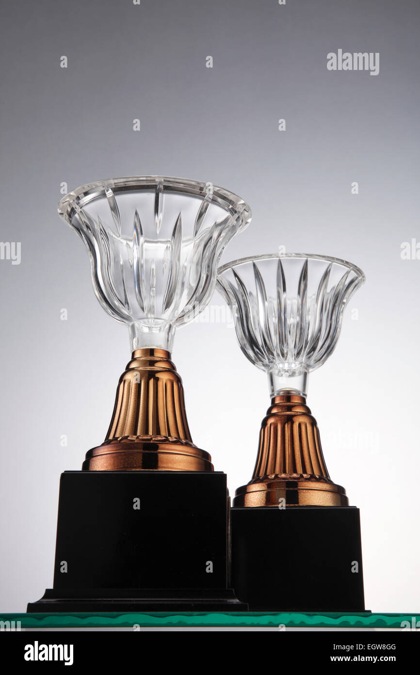 two trophies front and back Stock Photo - Alamy