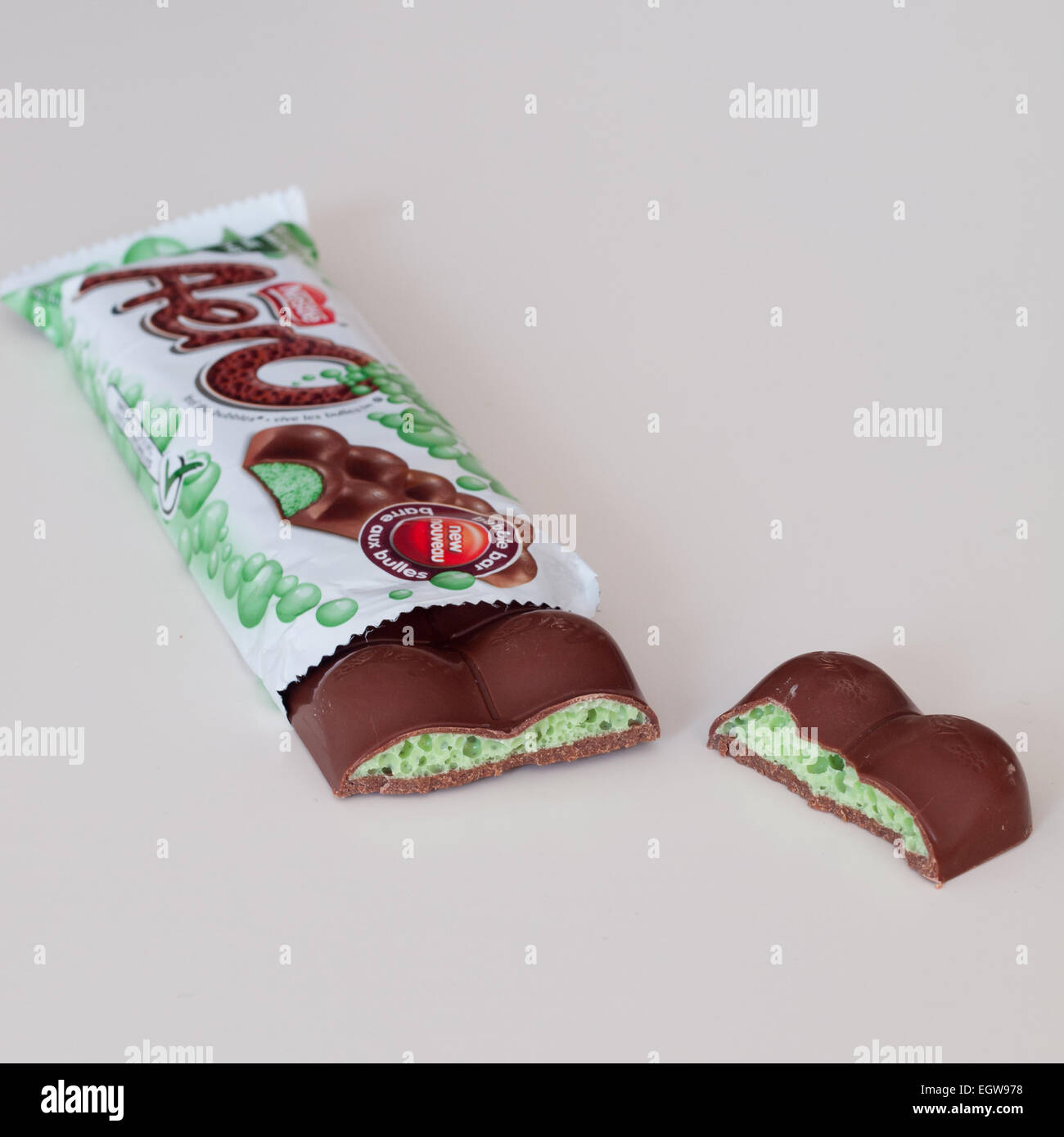 Green mint aero chocolate bar High Resolution Stock Photography and ...