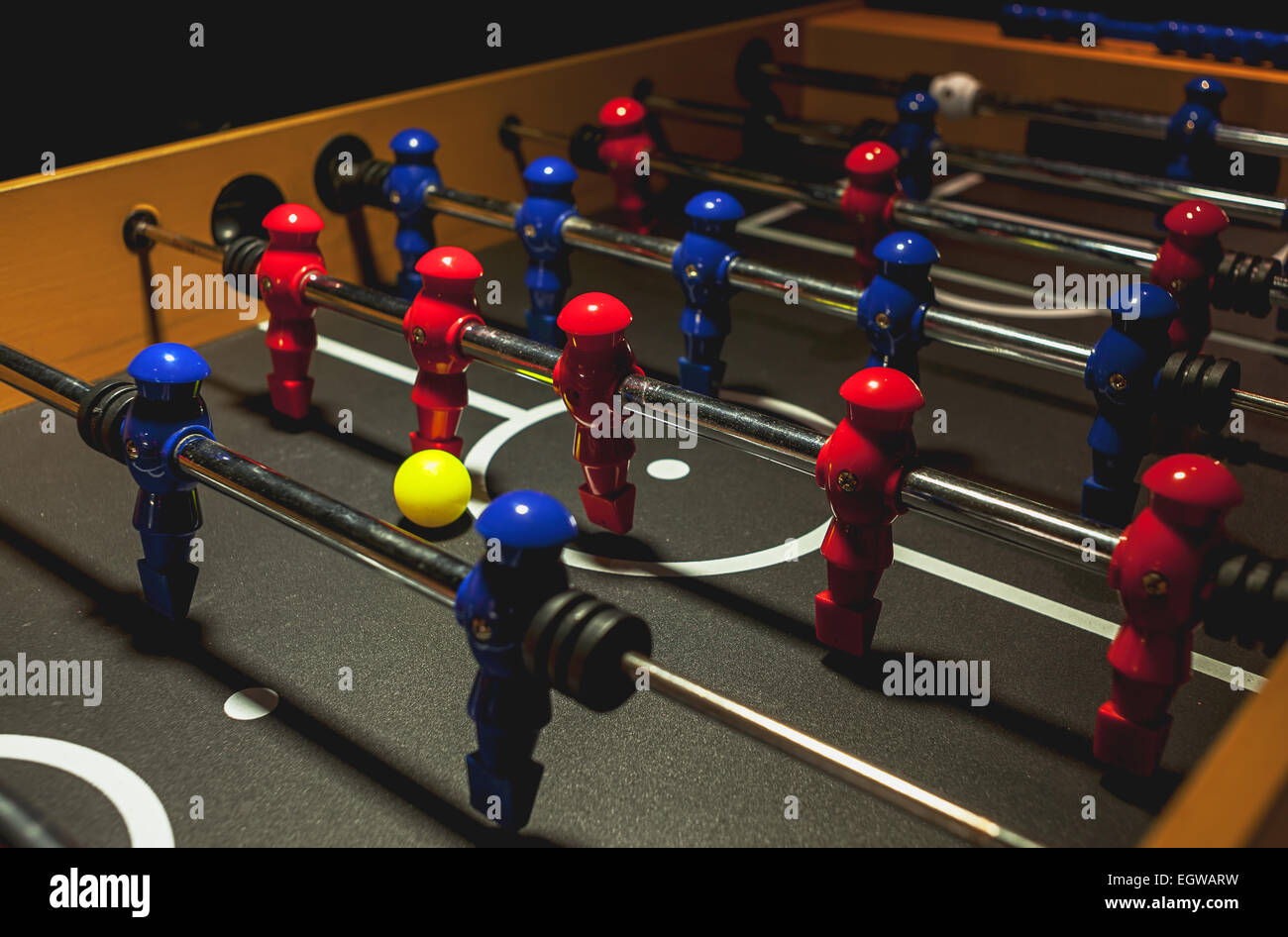 Details of a modern and new football table Stock Photo - Alamy