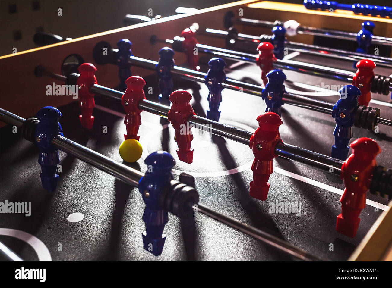 Details of a modern and new football table Stock Photo - Alamy