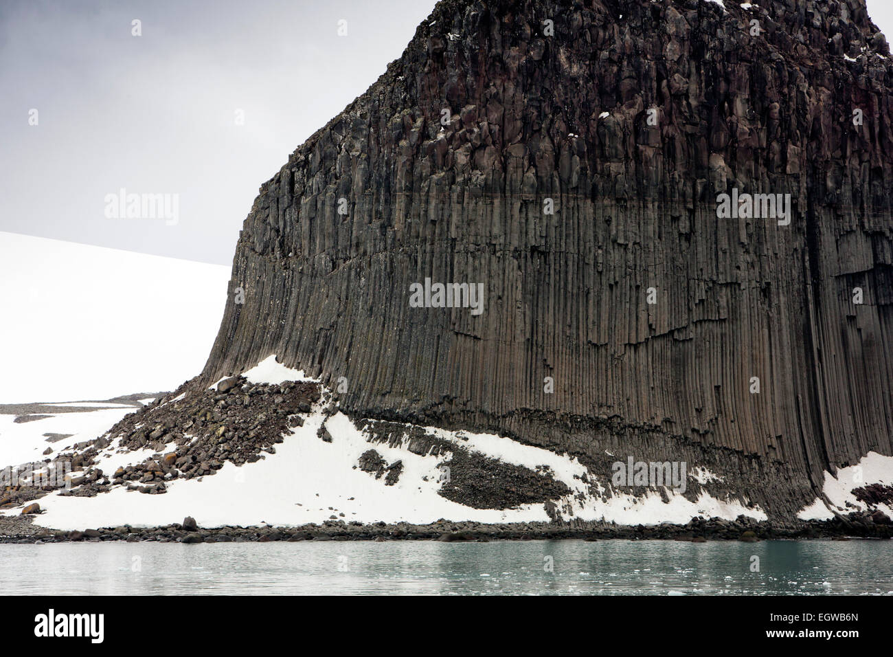 Antarctica, South Shetland Islands, Edinburgh Rock, basalt columns ...