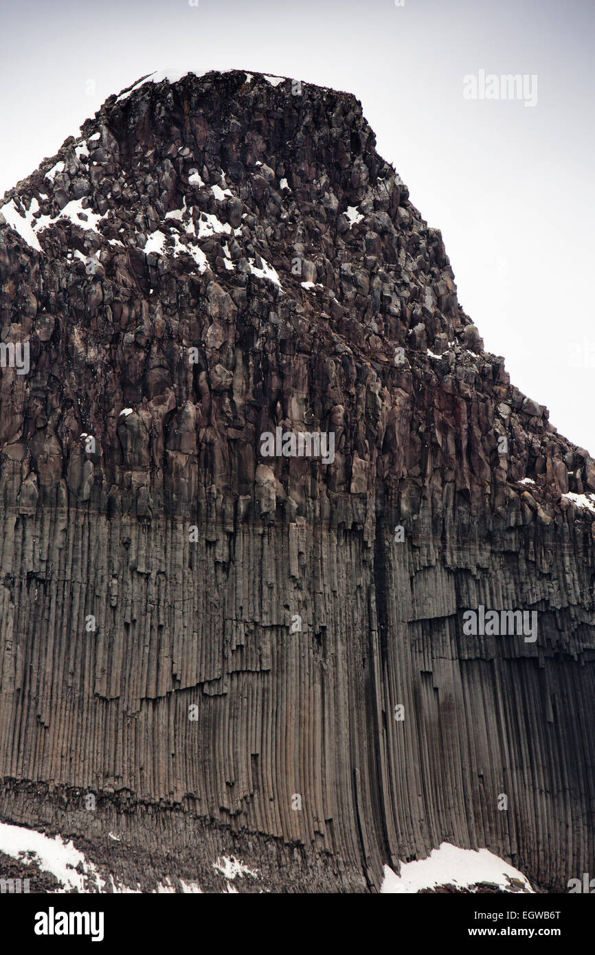 Antarctica, South Shetland Islands, Edinburgh Rock, basalt columns ...