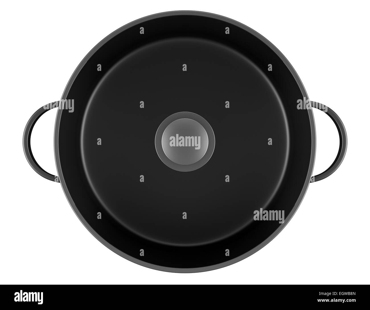 top view of black cooking pan isolated on white background Stock Photo ...