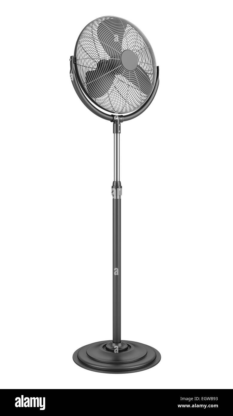 modern electric black floor fan isolated on white background Stock ...