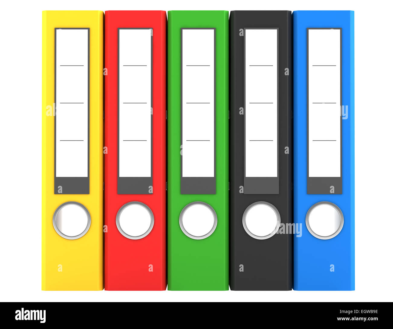 color file folders isolated on white background Stock Photo - Alamy
