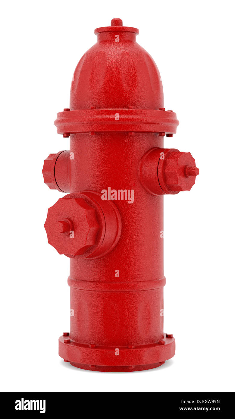 red hydrant isolated on white background Stock Photo - Alamy