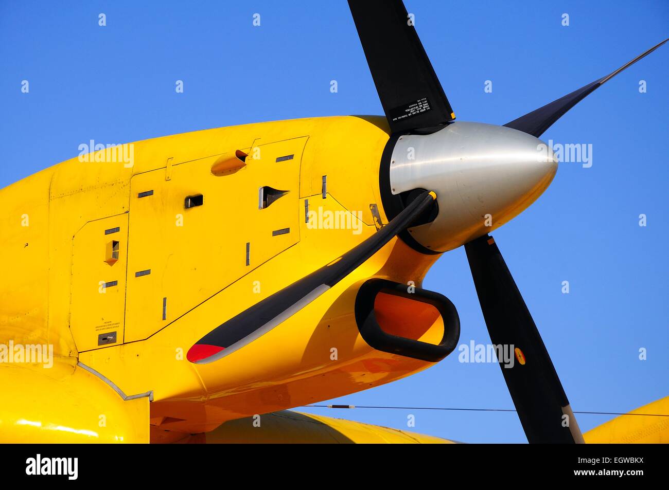 Canadair CL415 Fire Bomber engine and propeller at the second airshow ...
