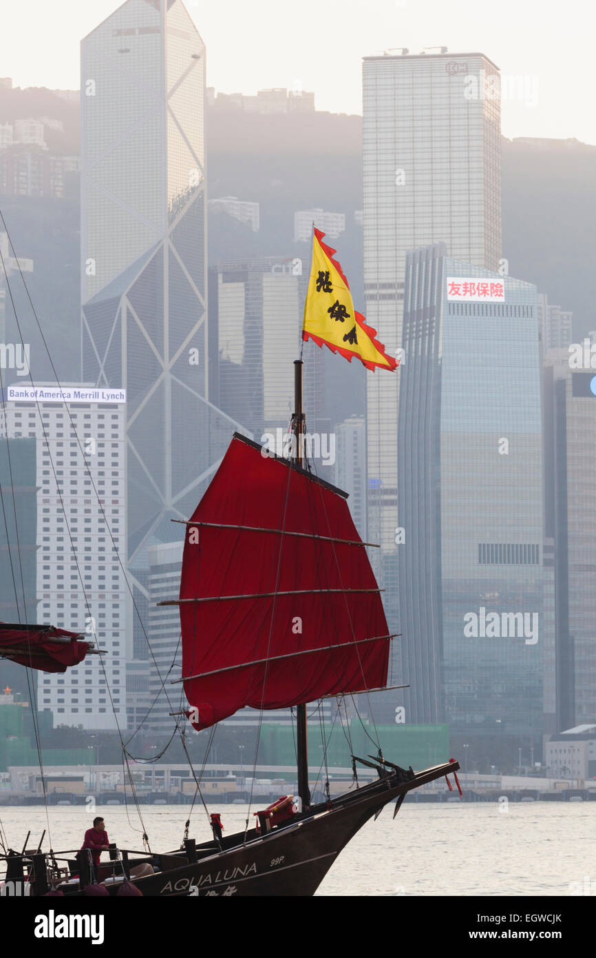 China, Hong Kong, Traditional Junk Boat Stock Photo - Alamy