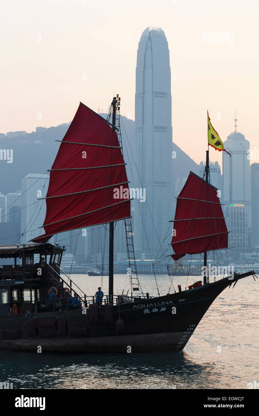 China, Hong Kong, Traditional Junk Boat Stock Photo - Alamy