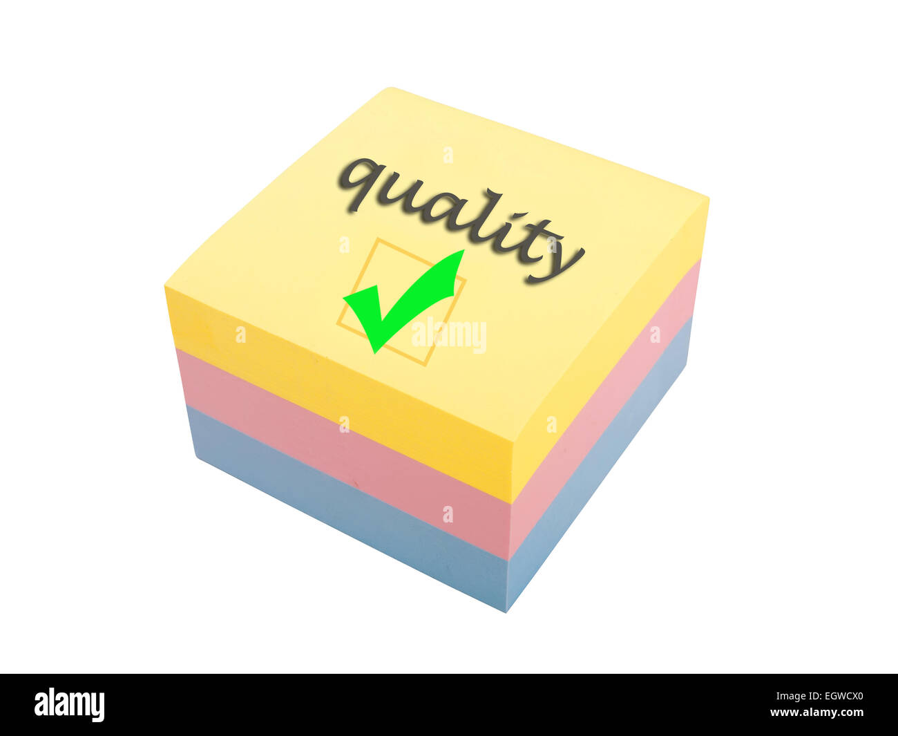 three color block of post it notes Stock Photo - Alamy