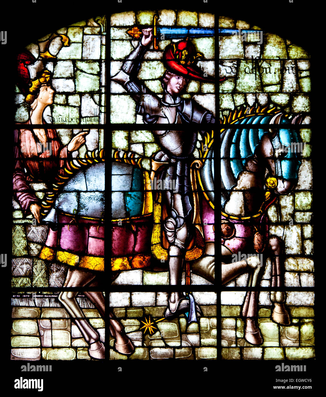 Wonderful ancient stained glass window formed of multiple colors Stock ...