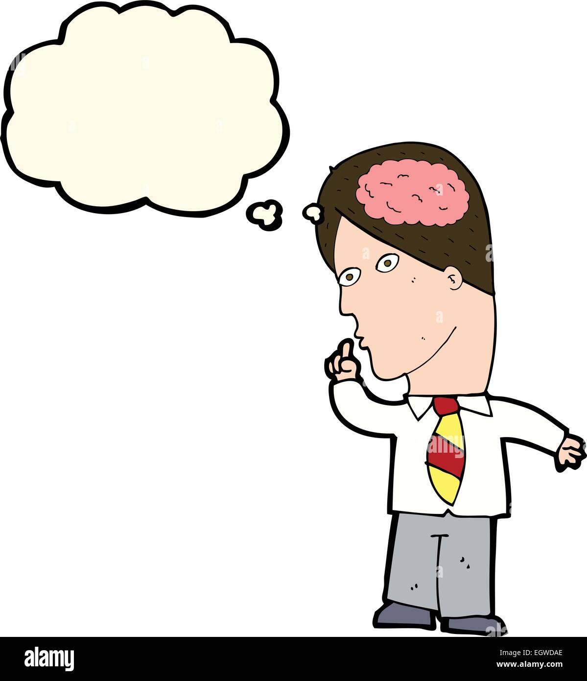 Cartoon man big brain thought hi-res stock photography and images - Alamy