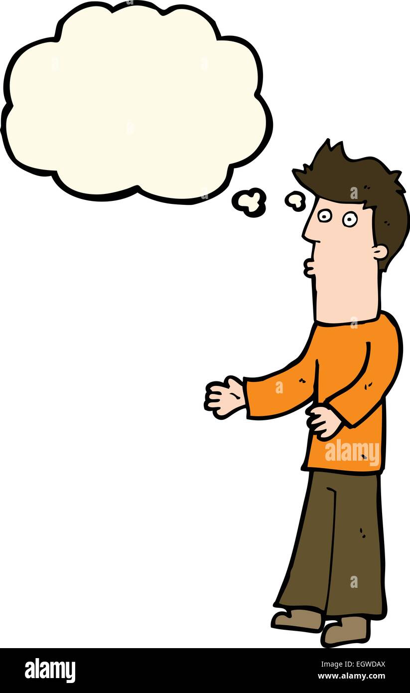 cartoon man explaining with thought bubble Stock Vector Image & Art - Alamy
