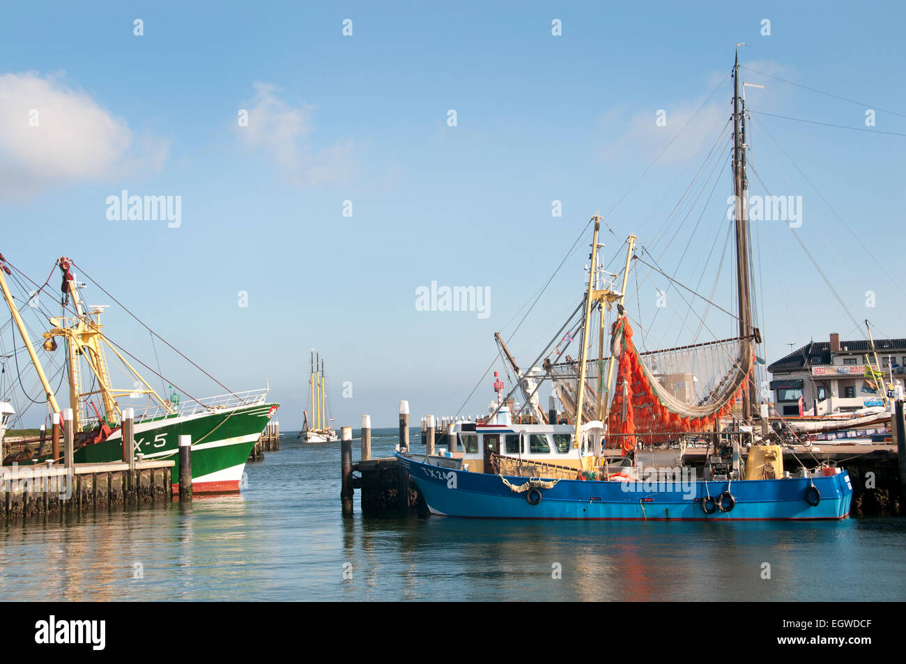 Texel Netherlands Oudeschild port Fishing boat Wadden Sea ( Waddenzee ...