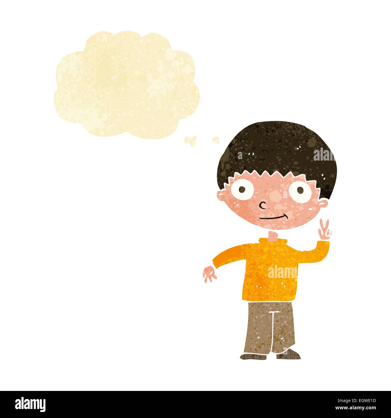 Cartoon boy giving peace sign hi-res stock photography and images - Alamy