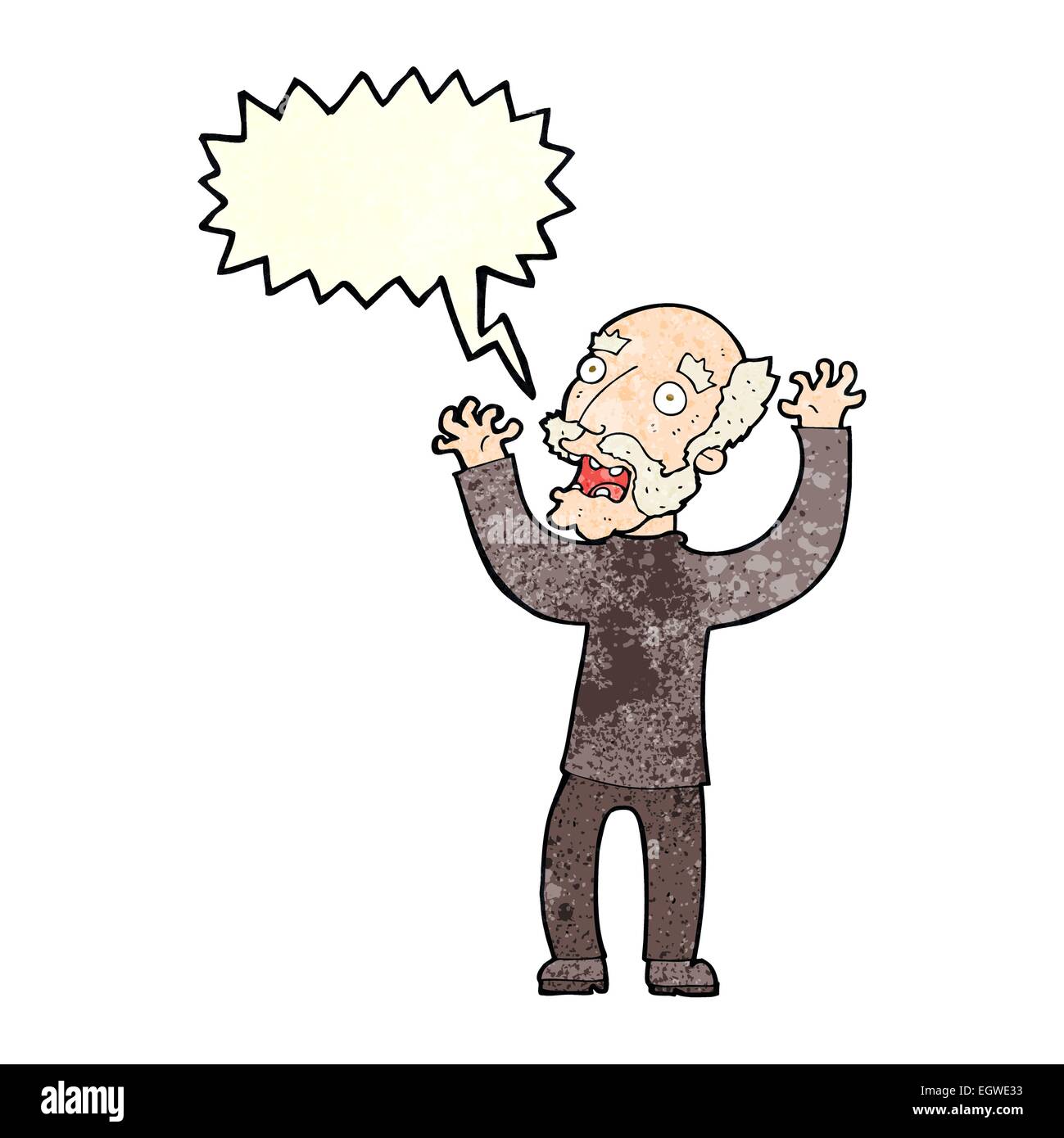 cartoon terrified old man with speech bubble Stock Vector Image & Art ...