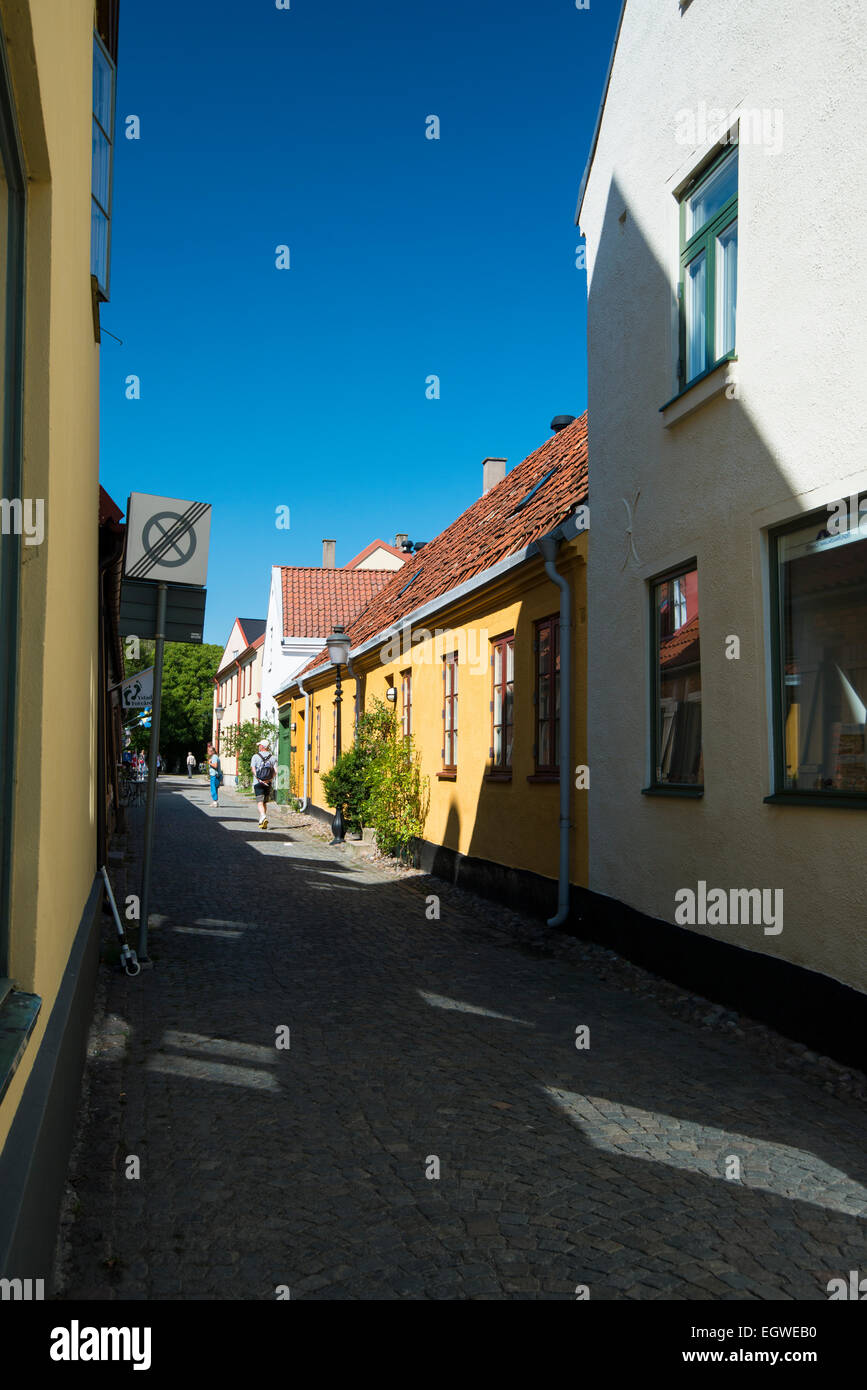 street scene in Ystad, Wallander, Skåne, Skåne län, Scania, Scandinavia ...