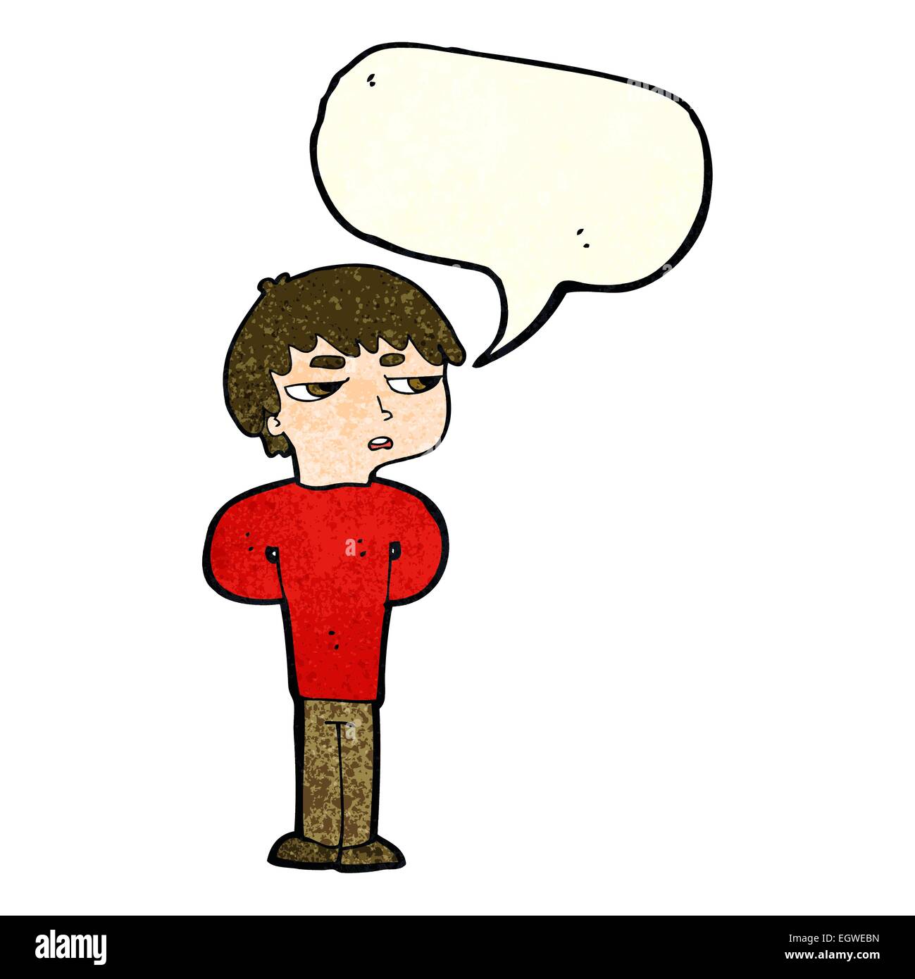 cartoon antisocial boy with speech bubble Stock Vector Image & Art - Alamy