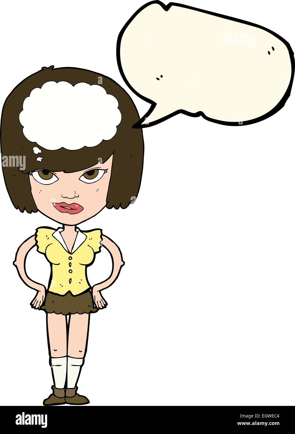 cartoon woman thinking with speech bubble Stock Vector Image & Art - Alamy